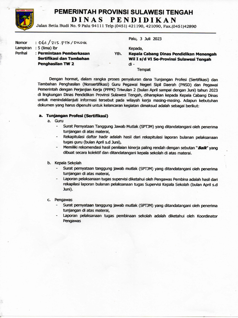 Pemberkasan TW 3 2023 | PDF