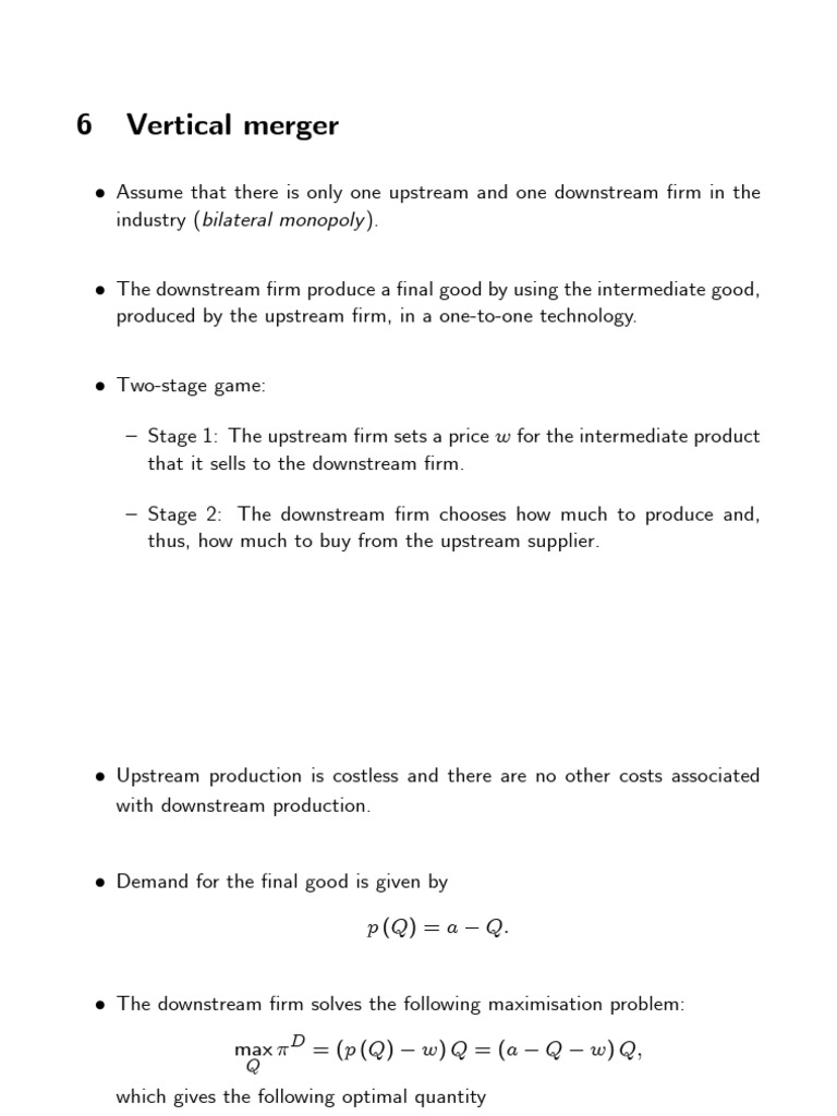 6 Vertical Merger | PDF | Monopoly | Economics