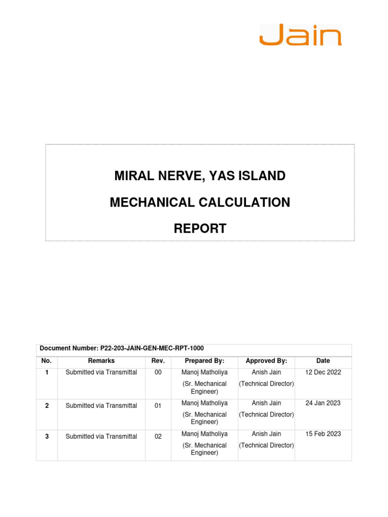 Mechanical Calculation Report-Miral Media Nerve Centre | PDF | Ventilation (Architecture) | Lighting