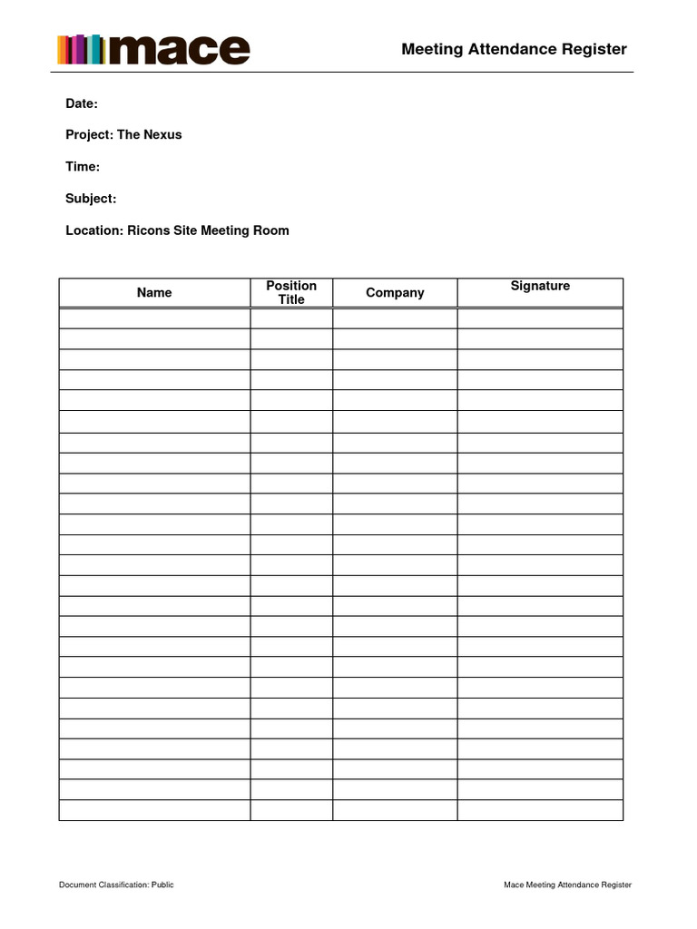 20 - Meeting Attendance Register PPM - 4dec (Oanh - Pom3@gmail - Com) | PDF