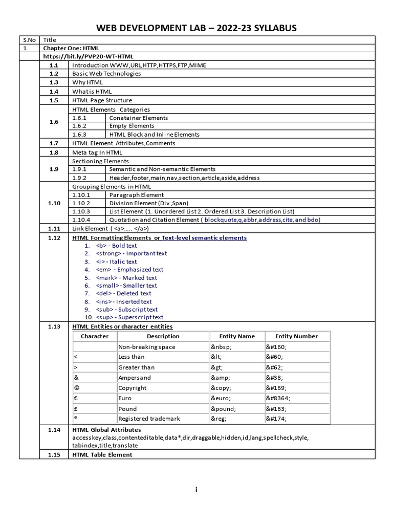 Web Development Lab 2022-23 | PDF | Html | World Wide Web