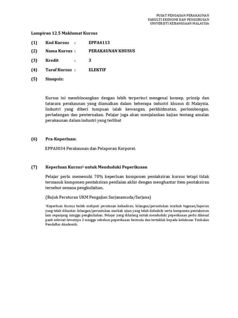 EPPA4113 Proforma | PDF