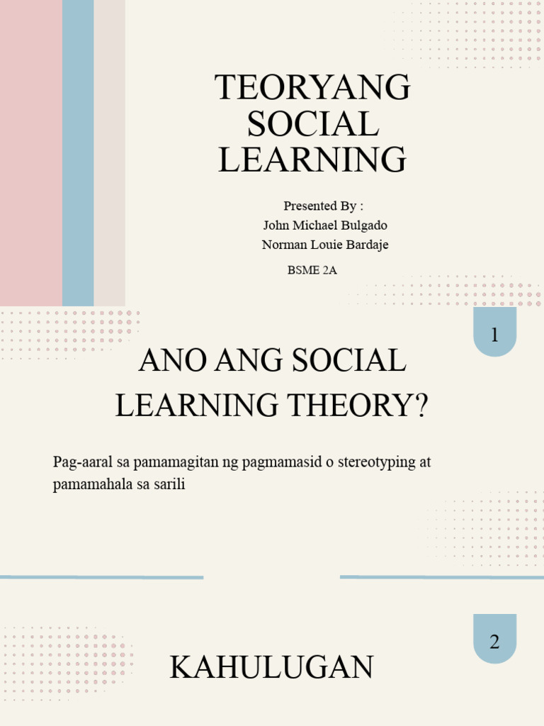 Teoryang Social Learning Teoryang Cognitive Development at Gender ...
