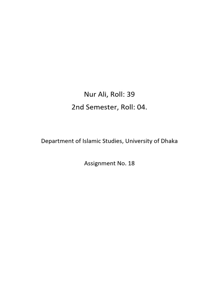 Nur Ali - Roll 39 - Assignment 18 | PDF | Clinical Medicine | Health Care