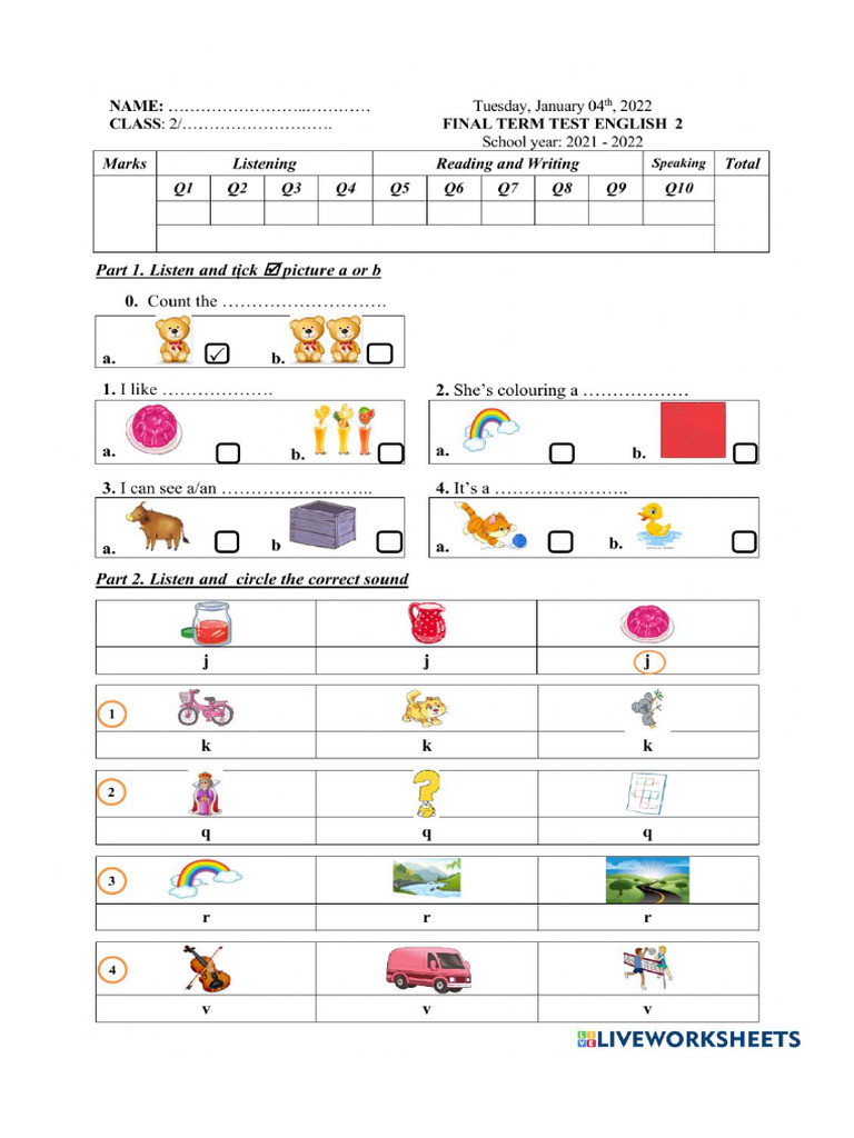 Listening Grade 2 | PDF