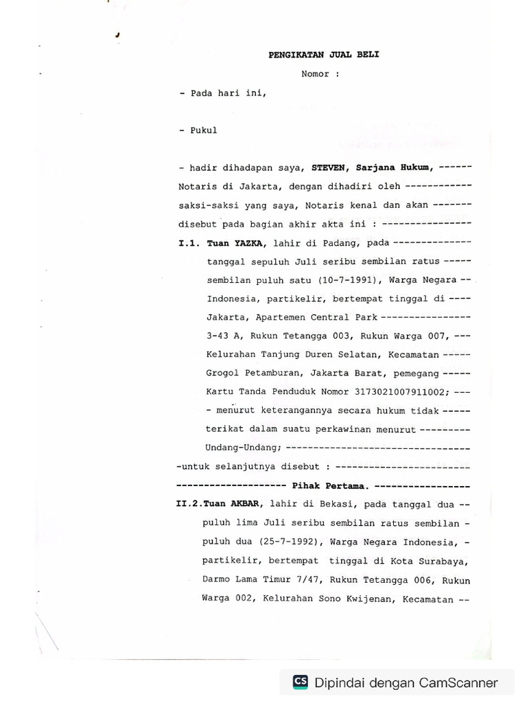 Akta Pengikatan Jual Beli | PDF