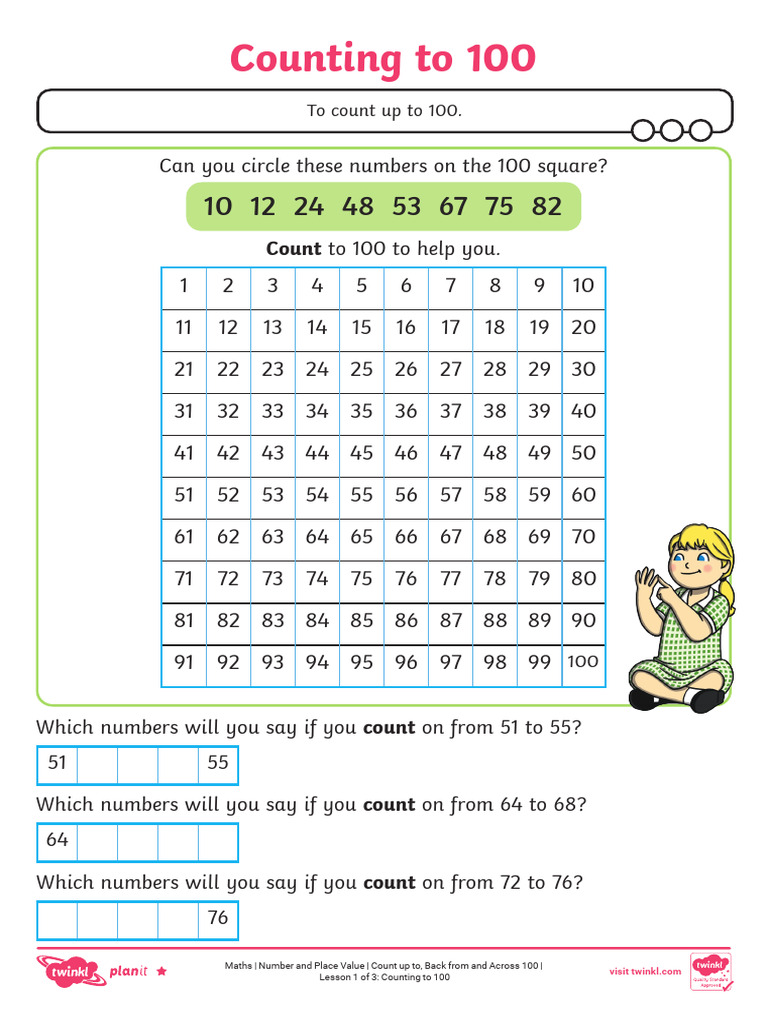 Counting To 100 Differentiated Activity Sheets | PDF | Mathematics ...