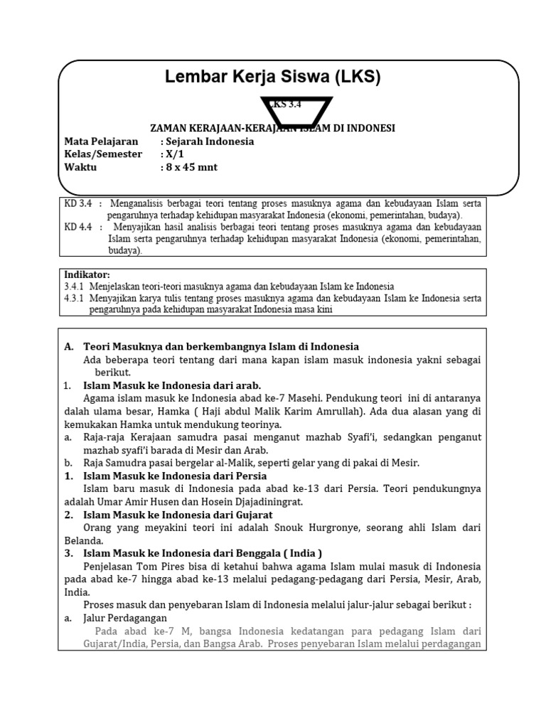 Teori Masuknya Islam ke Indonesia | PDF | Sejarah