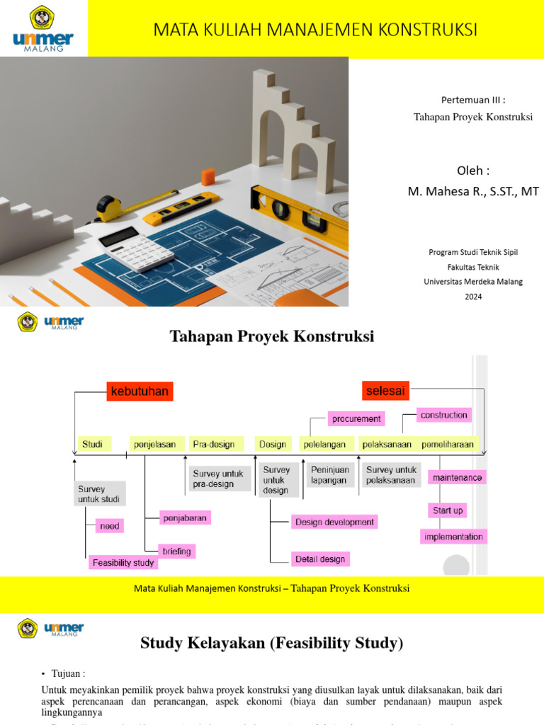 PERTEMUAN 3 - Tahapan Proyek Konstruksi | PDF PERTEMUAN 3 - Tahapan Proyek Konstruksi | PDF