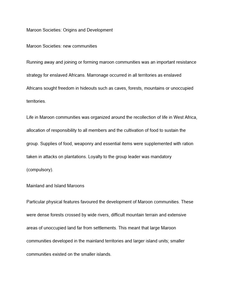 Maroon Societies | PDF | Military | African Diaspora