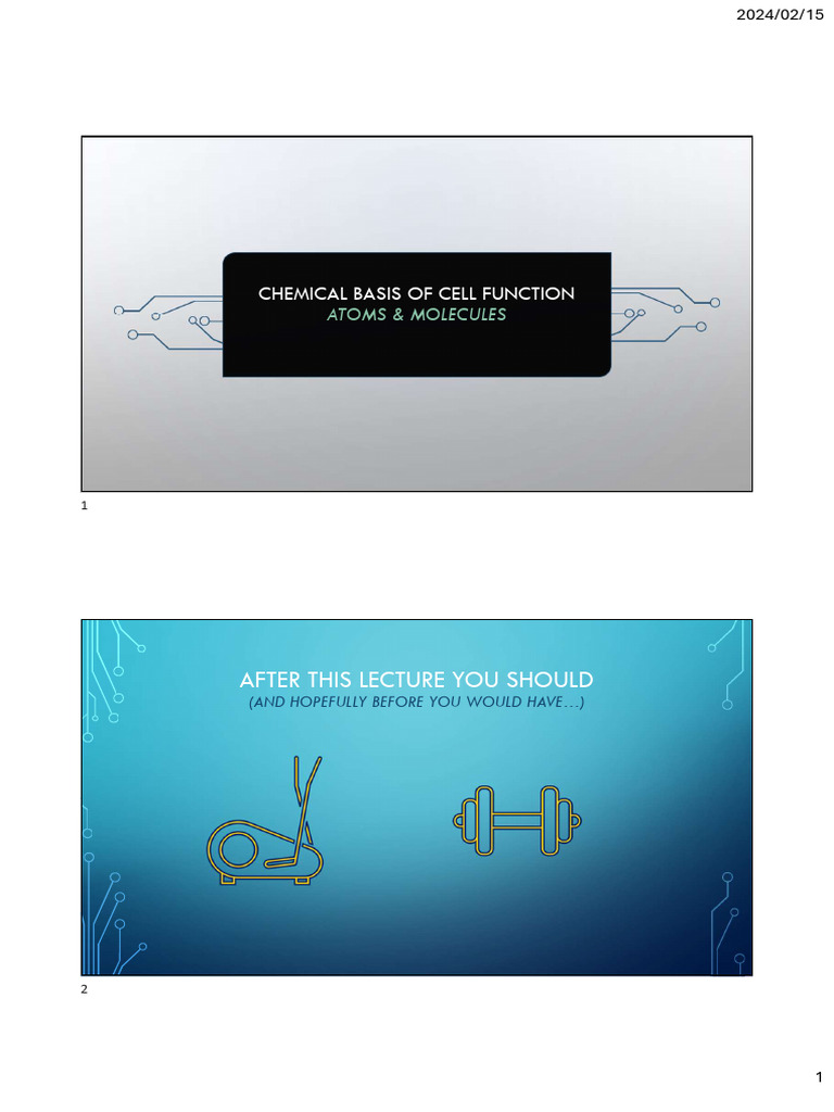 Lecture 2 2024 - Atoms and Molecules | PDF | Chemical Bond | Molecules