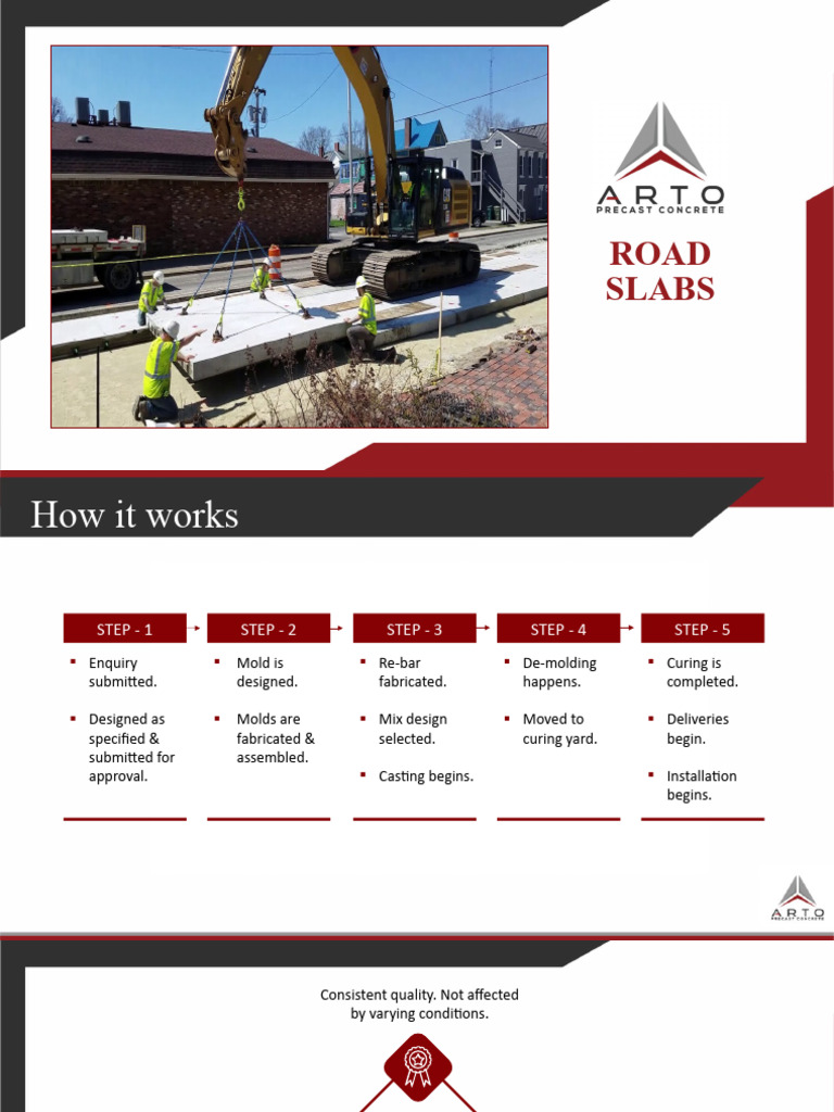 Precast Road Slabs: Process & Benefits | PDF | Technology & Engineering