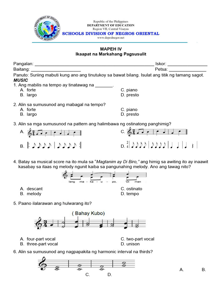 MAPEH IV_Q4_Done QA | PDF