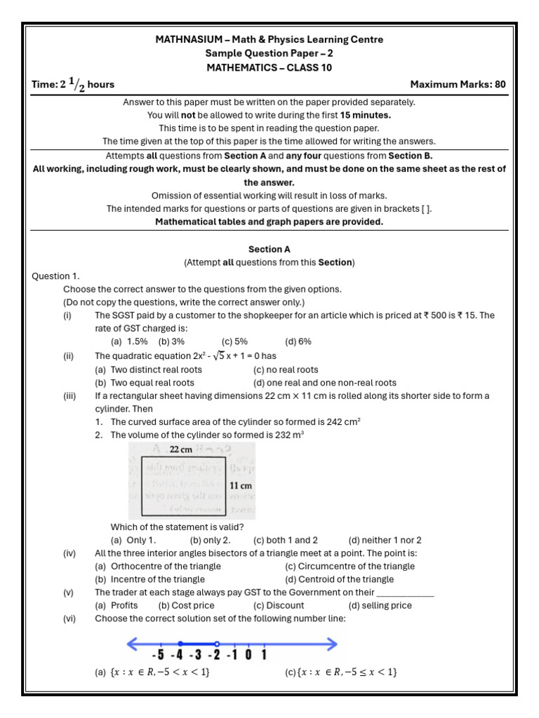 21 - Board Sample Paper - 2 | PDF | Circle | Speed