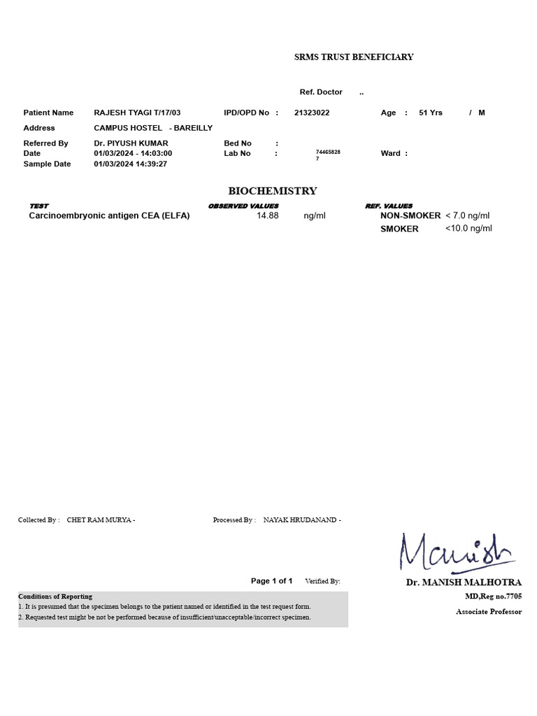 Biochemistry: Srms Trust Beneficiary | PDF
