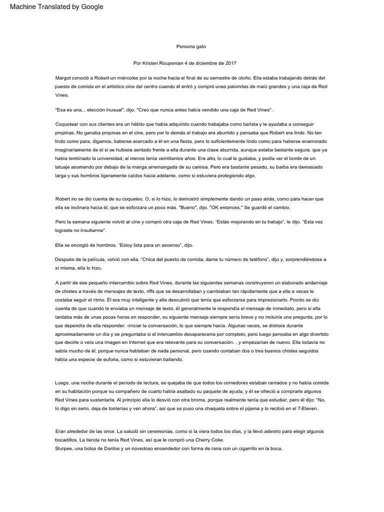 Cat Person. Short Story | PDF