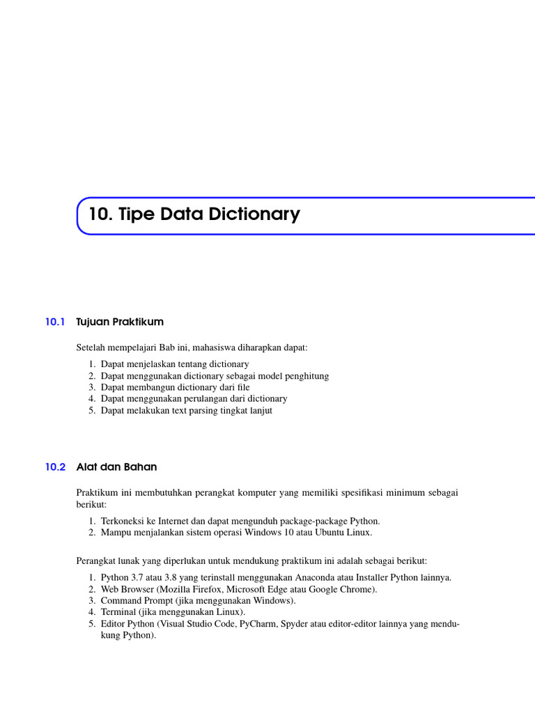 Modul 10 Tipe Data Dictionary | PDF