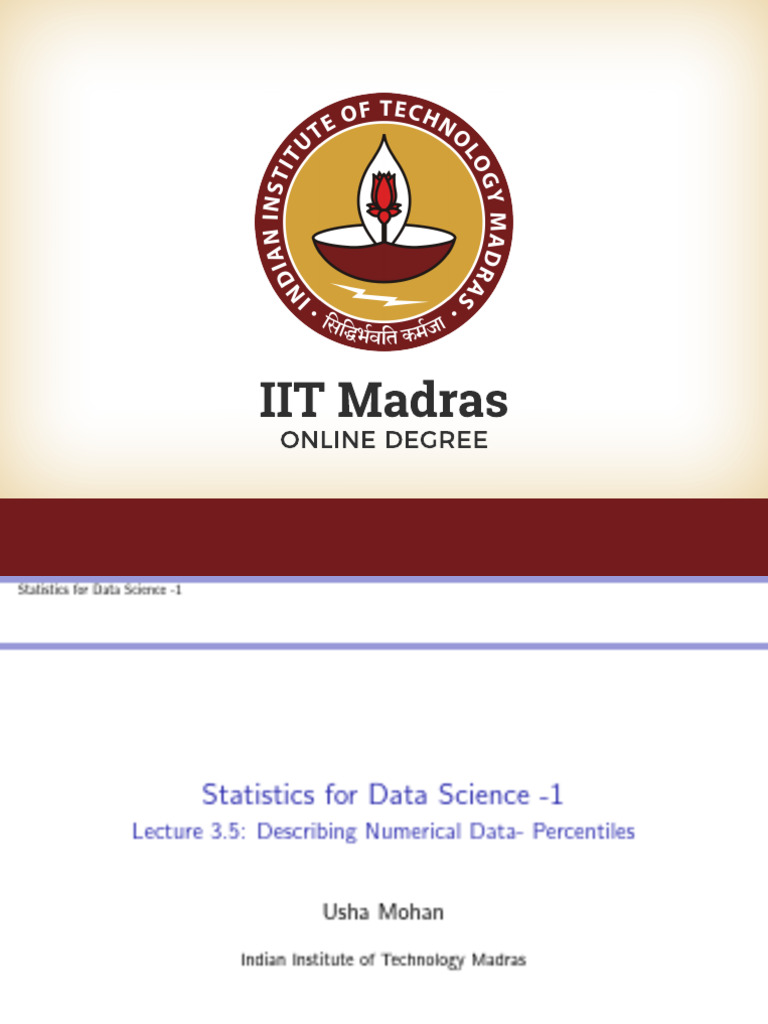 Lecture 3.5 Describing Numerical Data - Percentiles | PDF | Quartile | Percentile