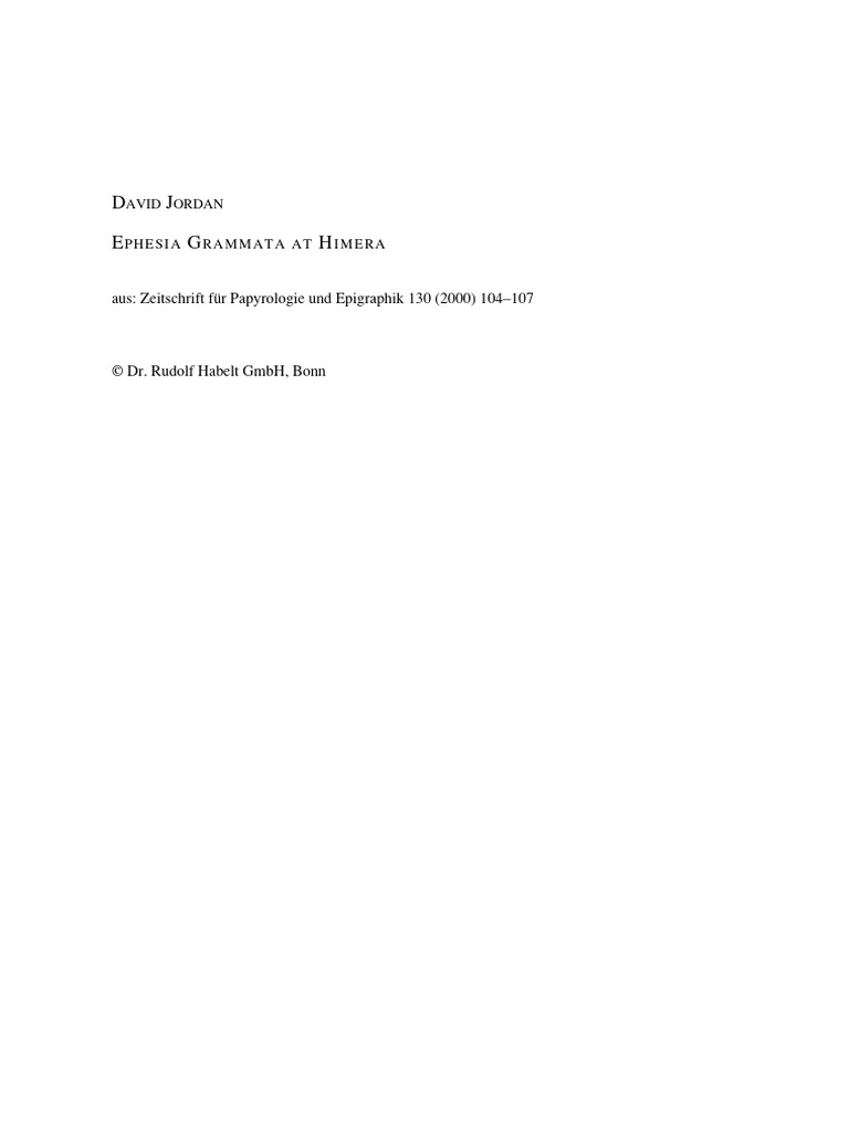 Ephesia Grammata | PDF