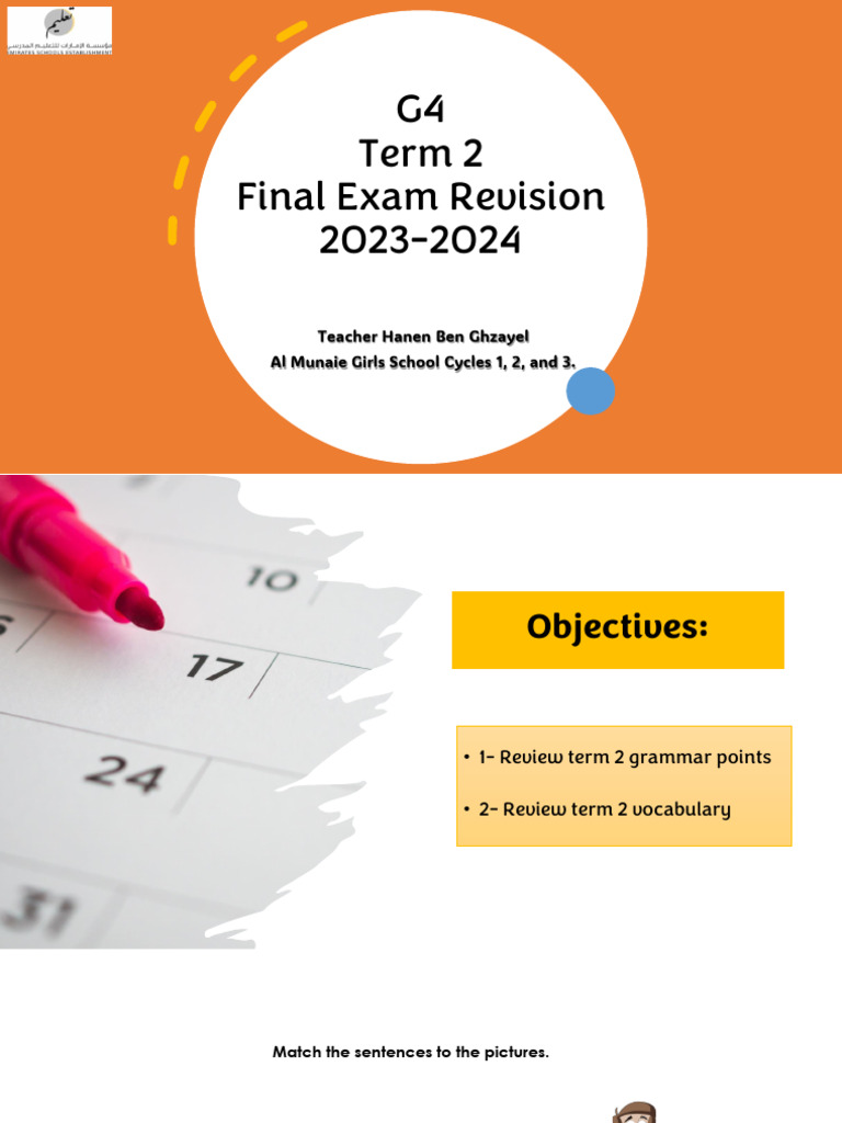 T Hanen G4 T2 Final Exam Review 2023 2024 | PDF | Classroom | Giraffe