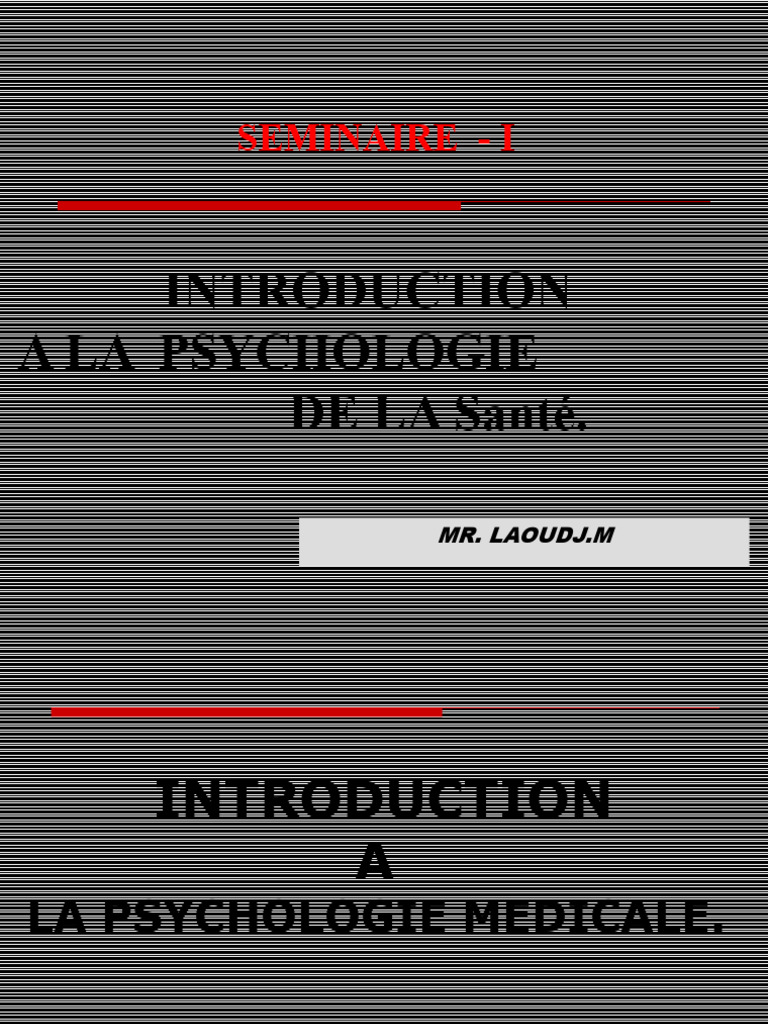 Introduction A La Psychologie De La Sante Pdf Médecine Psychologie