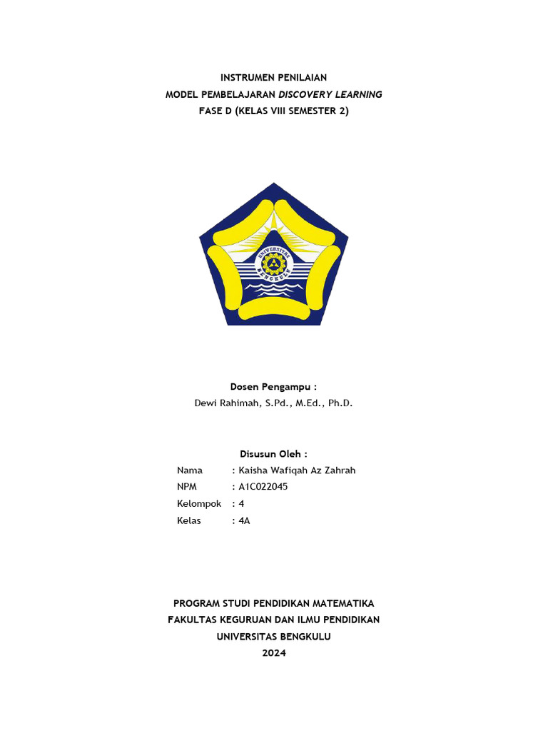 Discovery Learning - Instrumen Penilaian (LKPD Dan LEMBAR PENILAIAN) | PDF