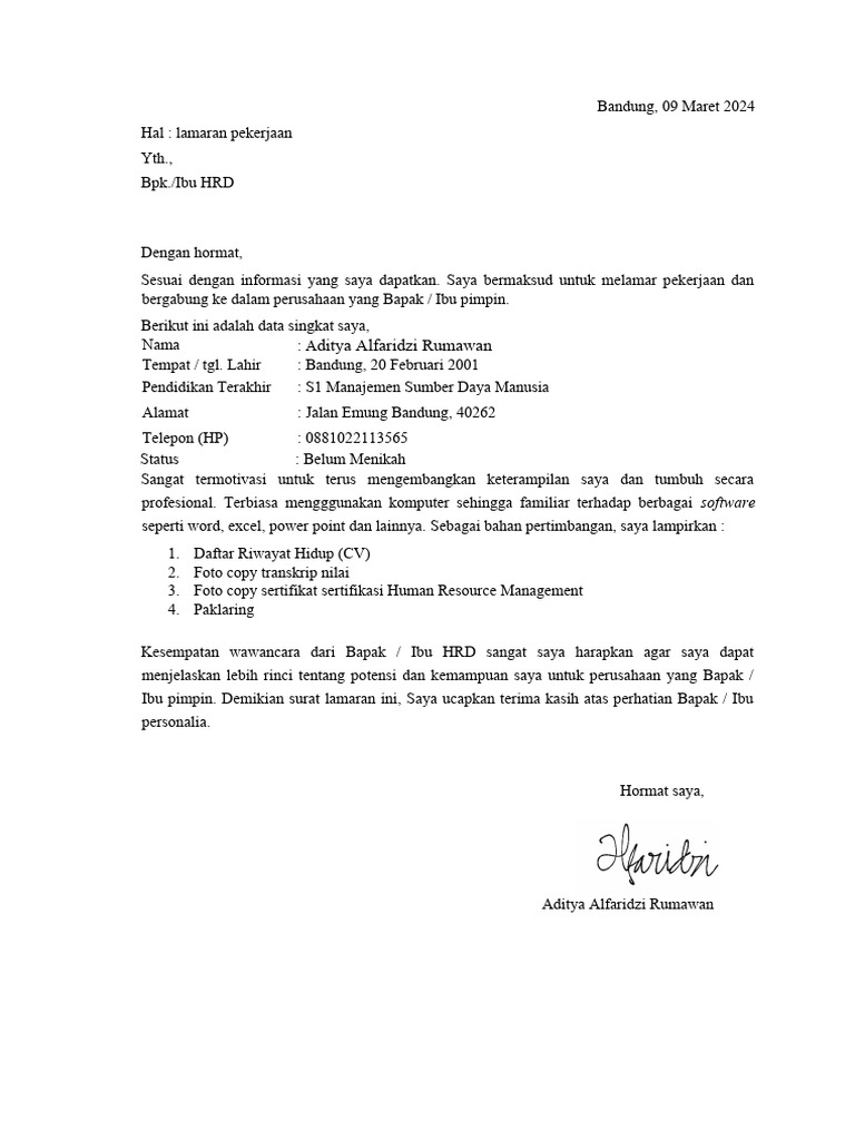 CV - Aditya | PDF | Karier & Perkembangan | Bisnis