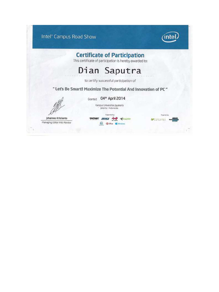 Sertifikat Intel . PDF | PDF