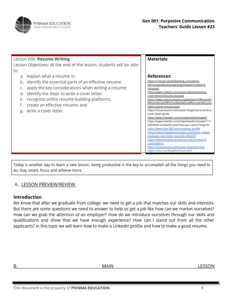 GEN 001 TG 23 | PDF | Résumé | Linked In