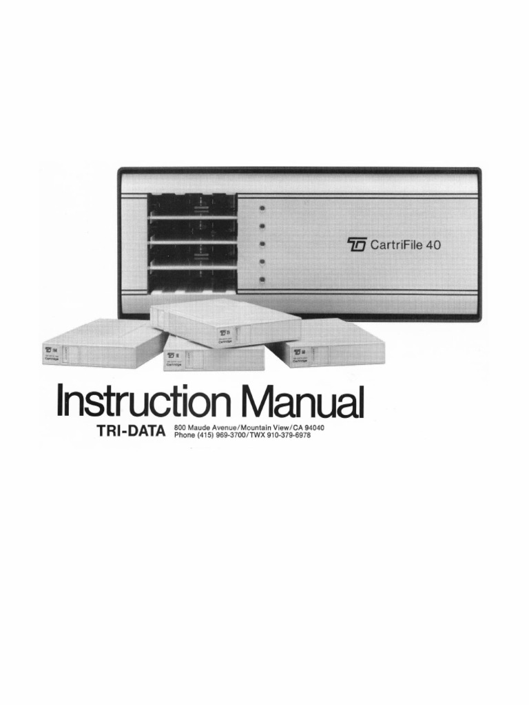 Tri-Data CartriFile Instruction Manual | PDF | Power Supply ...