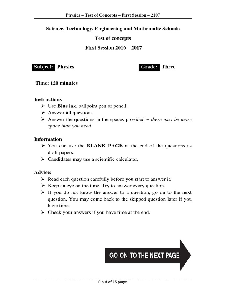 Physics Released TOC Test 2019 | PDF | Emission Spectrum | Waves
