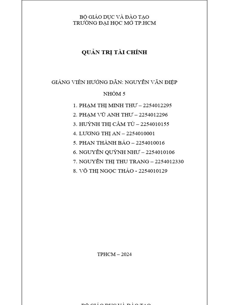 BCTC - Nhóm 5.1 | PDF