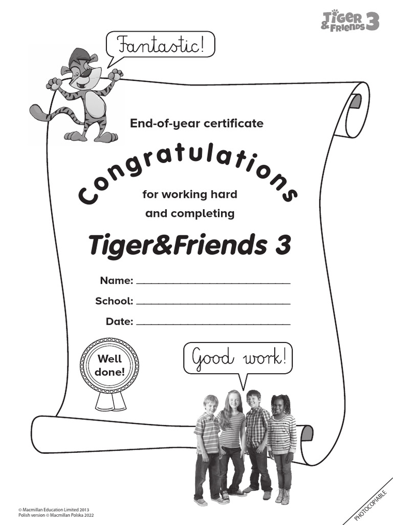 Tiger&Friends 3 - TRF - End-of-Year Certificate | PDF