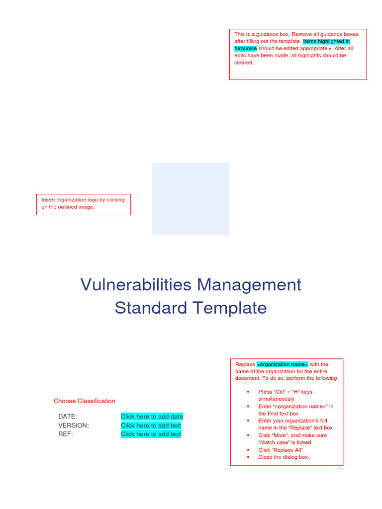 STANDARD Vulnerabilities Management Template en | PDF | Vulnerability ...