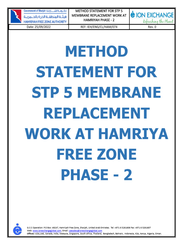 MS For STP 5 - Membrane Replacement Work | PDF | Crane (Machine ...