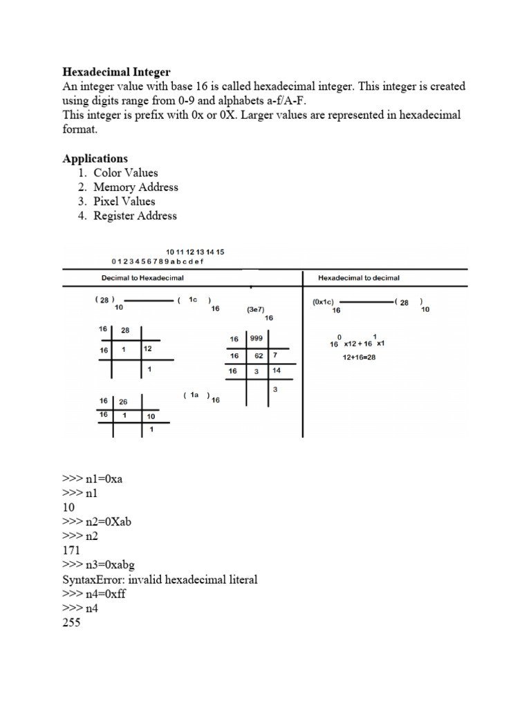 Hexadecimal Integer | Download Free PDF | Computer Engineering | Arithmetic