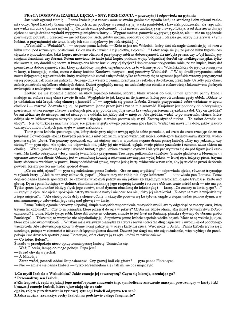 IZABELA ŁĘCKA-praca Domowa | PDF
