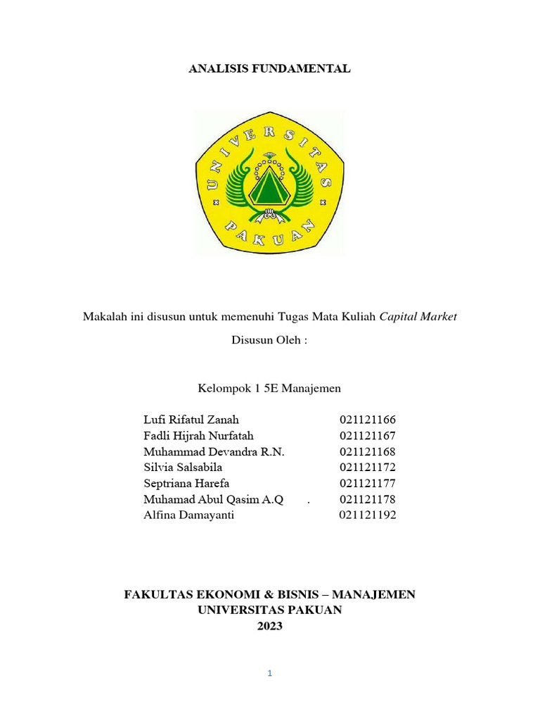 Analisis Fundamental Kelompok 1 | PDF