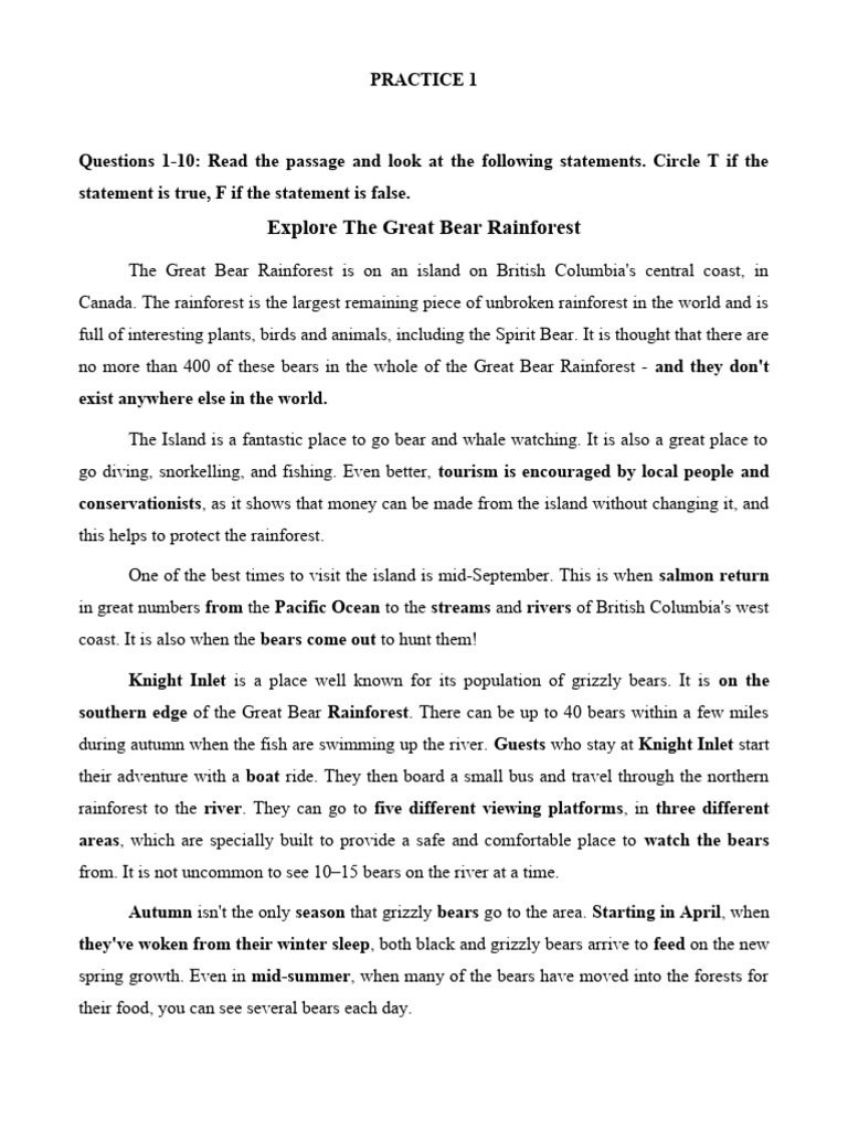 Reading 2 - Practice Test 1 - Keys | PDF