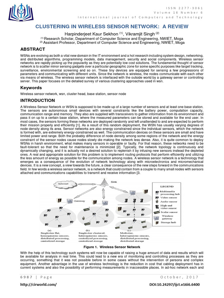 WSN Clustering: A Comprehensive Review | PDF | Wireless Sensor Network ...