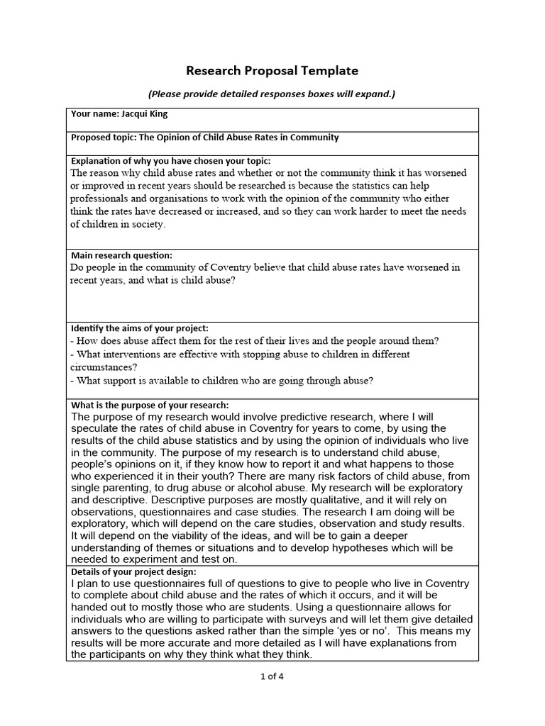 Research Proposal C Grade | PDF | Methodology | Survey Methodology