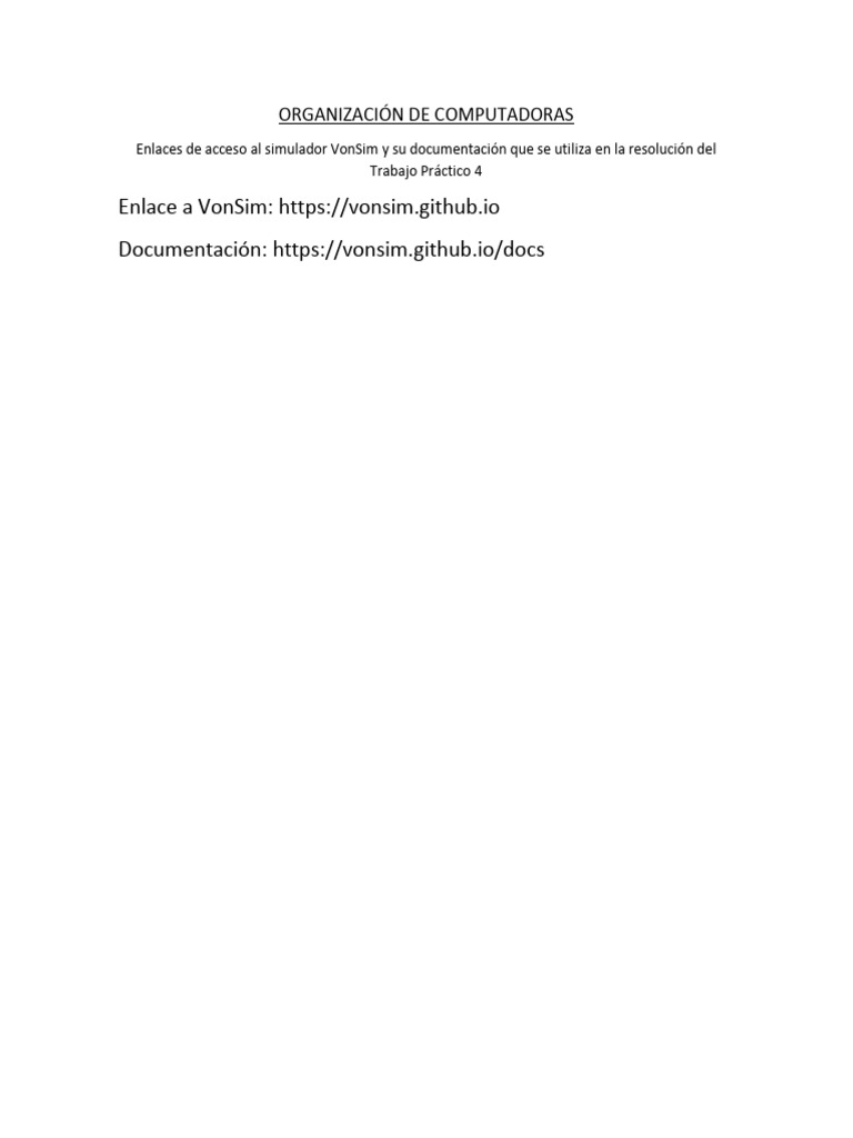 Simulador Vonsim Pdf Informática