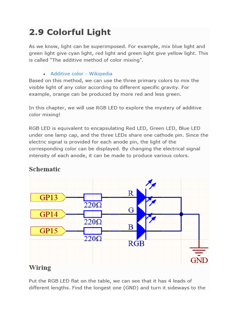 Colourfull Light | PDF | Rgb Color Model | Light Emitting Diode