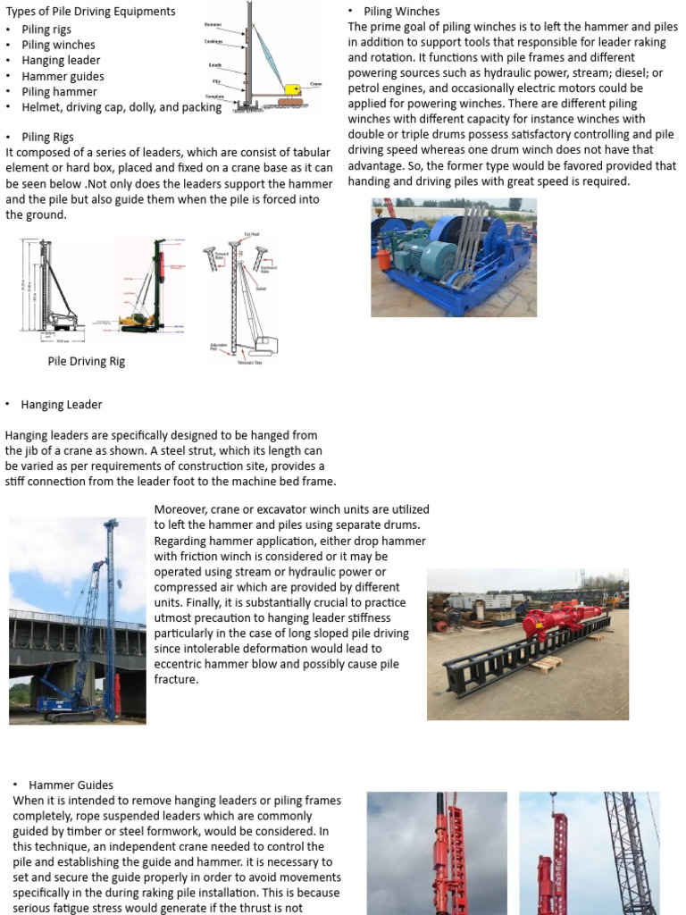 Essential Pile Driving Equipment Guide | PDF | Deep Foundation | Crane ...