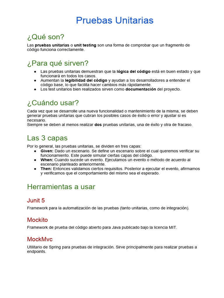 Pruebas Unitarias - Web Institucionales | PDF | Ingeniería de software | Programación de ...