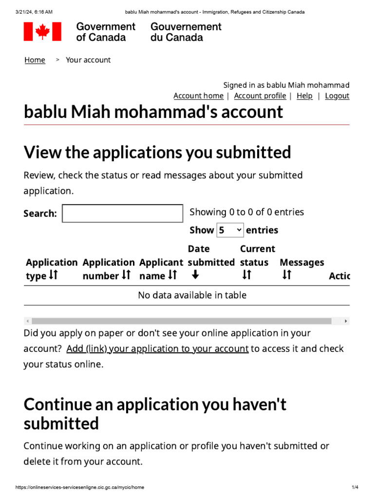 Bablu Miah Mohammad's Account - Immigration, Refugees and Citizenship Canada | PDF | Cultural ...