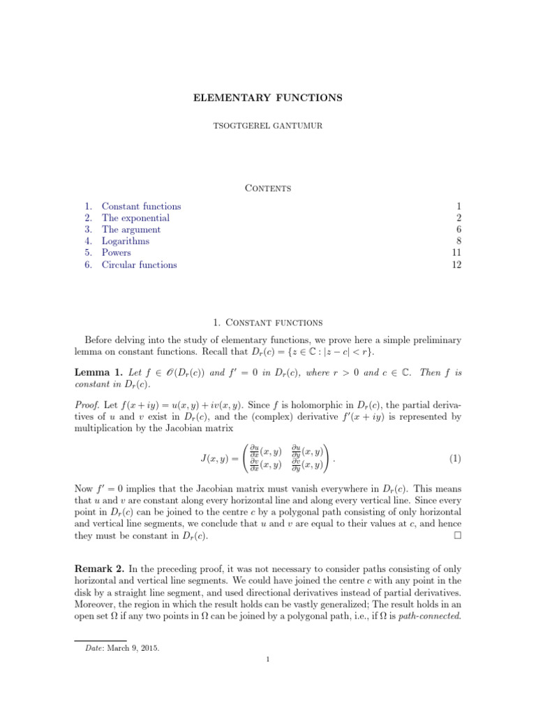 Elementary | PDF | Exponential Function | Logarithm