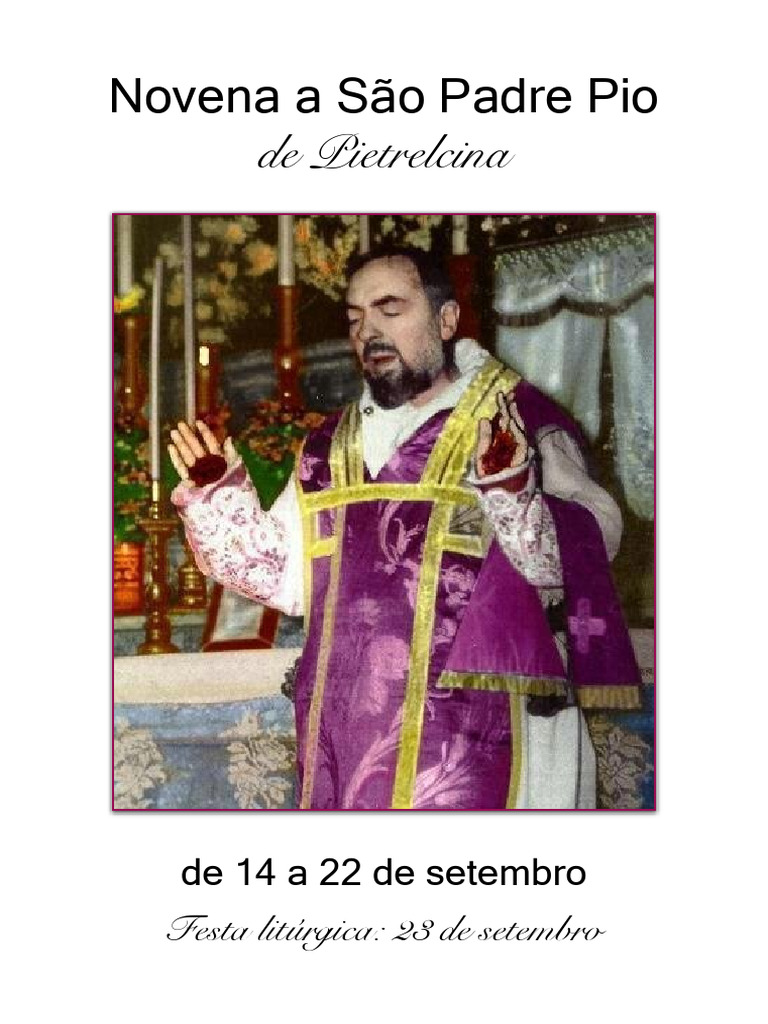 Novena A São Padre Pio | PDF | Oração | Graça no cristianismo