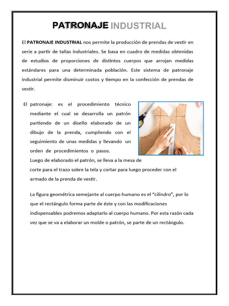 FICHA DE PATRONAJE INDUSTRIAL Ka | PDF