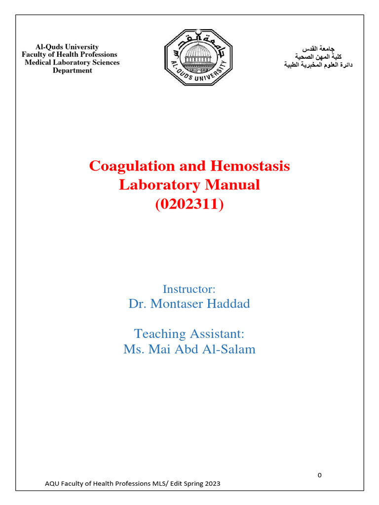 Coagulation Hemostasis Lab 1 2 130224 Download Free Pdf